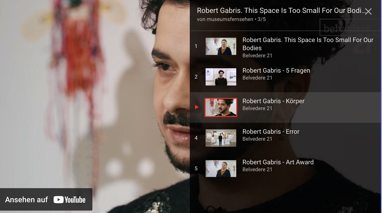 Robert Gabris "This Space Is Too Small For Our Bodies" im Belvedere 21 (Serie) - museumsfernsehen